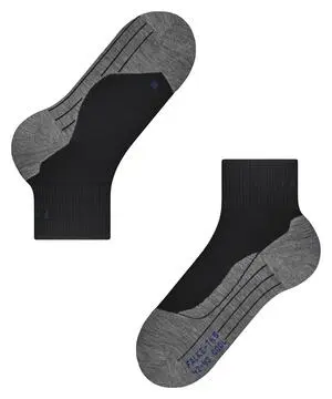 Falke Tk5 Wander Cool Short Trekking Socks - Black