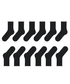 Falke Six-pack Cotton Crew Socks - Black