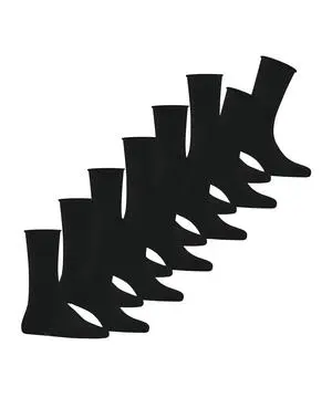 Falke Six-pack Cotton Crew Socks - Black