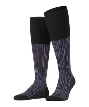 Falke Knee High Socks With Geometric Pattern - Black