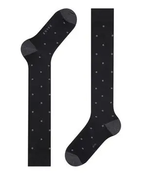 Falke Polka Dot Knee-high Business Socks - Grey
