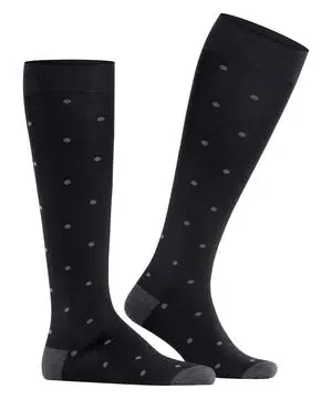 Falke Polka Dot Knee-high Business Socks - Grey