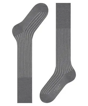 Falke Shadow Mercerised Cotton Knee High Socks - Grey