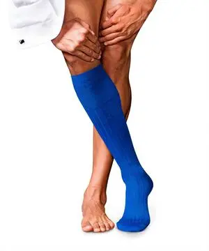 Falke No. 2 Finest Cashmere Ribbed Knee-high Socks - Blue