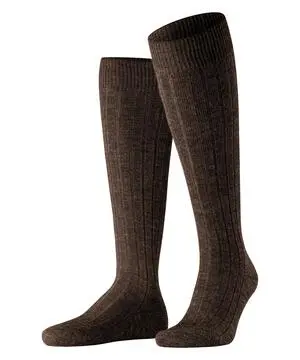 Falke Knee-high Ribbed Merino Wool Socks - Brown