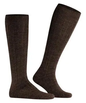 Falke Knee-high Ribbed Merino Wool Socks - Brown