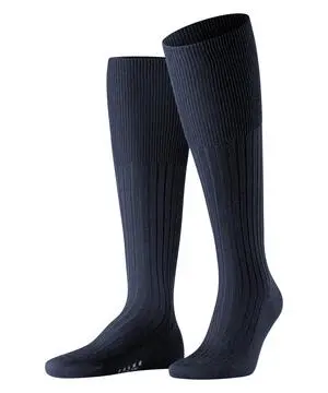 Falke Bristol Pure Knee High Ribbed Wool Socks - Blue