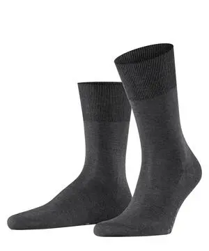 Falke Firenze Mercerised Cotton Ribbed Dress Socks - Grey