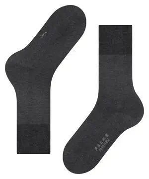 Falke Firenze Mercerised Cotton Ribbed Dress Socks - Grey