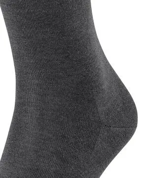 Falke Firenze Mercerised Cotton Ribbed Dress Socks - Grey