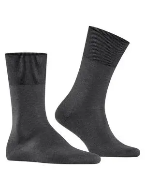 Falke Firenze Mercerised Cotton Ribbed Dress Socks - Grey