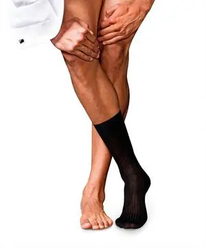 Falke No. 10 Pure Fil D'écosse Dress Socks - Black