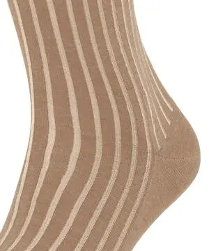 Falke Shadow Mercerised Cotton Dress Socks - Brown