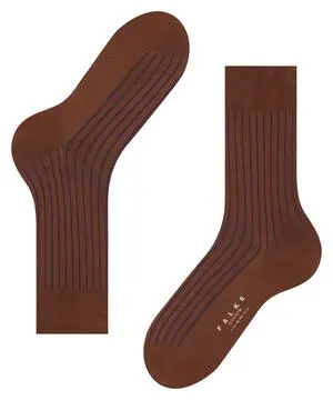 Falke Shadow Mercerised Cotton Dress Socks - Brown