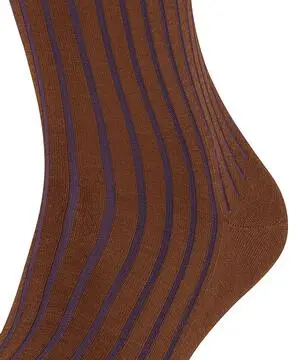 Falke Shadow Mercerised Cotton Dress Socks - Brown