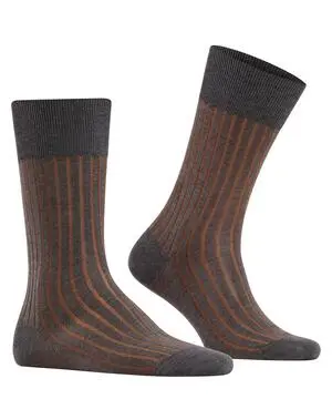 Falke Shadow Mercerised Cotton Dress Socks - Grey