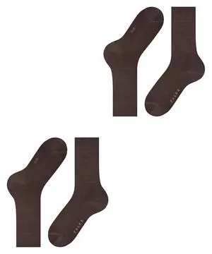 Falke Swing 2-pack Cotton Crew Socks - Brown