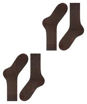 Falke Happy 2-pack Crew Socks - Brown