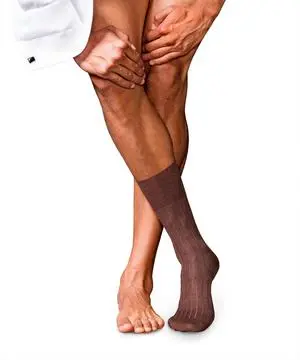 Falke Finest Cashmere Ribbed Socks - Brown