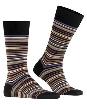 Falke Microblock Patterned Dress Socks - Grey