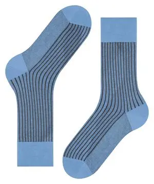 Falke Oxford Stripe Dress Socks - Blue