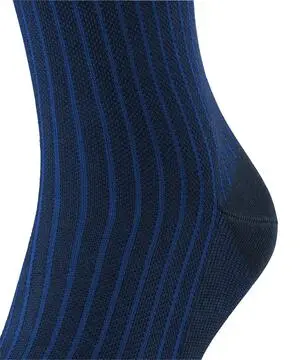 Falke Oxford Stripe Dress Socks - Blue