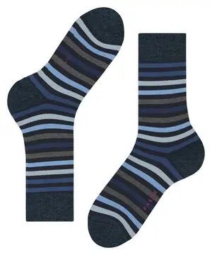 Falke Tinted Stripe Crew Socks - Blue
