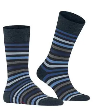 Falke Tinted Stripe Crew Socks - Blue