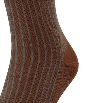 Falke Oxford Stripe Dress Socks - Brown
