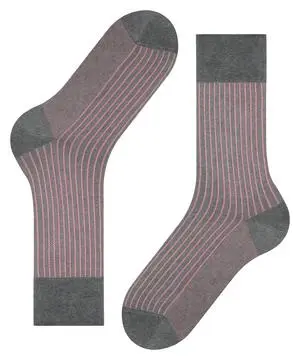 Falke Oxford Stripe Dress Socks - Grey