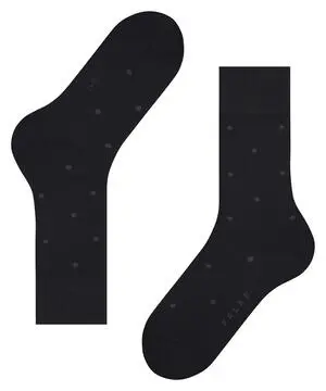 Falke Dot Patterned Dress Socks - Black
