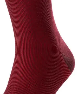 Falke Fine Shadow Ribbed Cotton Dress Socks - Red