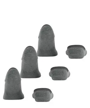 Falke Step High Cut Invisible Socks 3 Pack - Grey