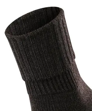 Falke Virgin Wool Ribbed Turn-over Socks - Grey