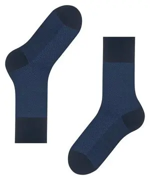 Falke Airport Herringstripe Dress Socks - Blue