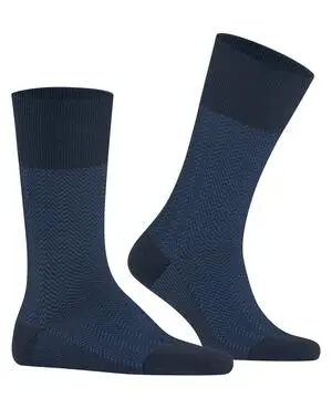 Falke Airport Herringstripe Dress Socks - Blue