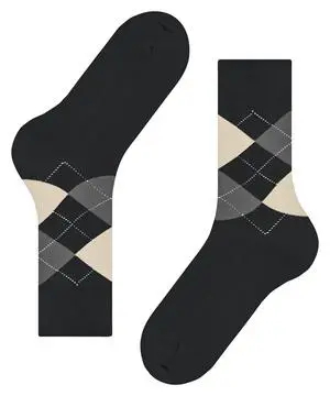 Falke Sensitive Argyle Crew Socks - Black