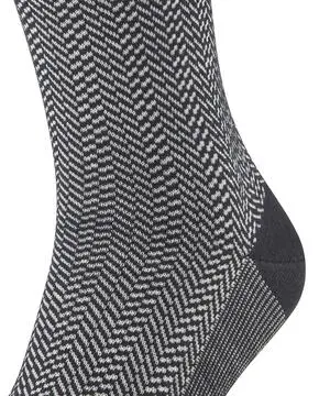Falke Airport Herringstripe Dress Socks - Black