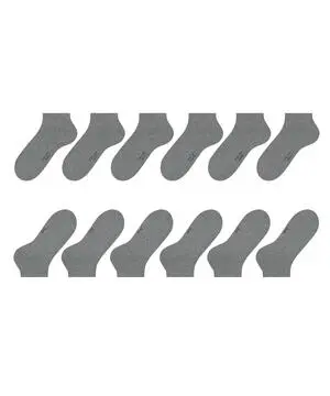 Falke Six-pack Of Ankle Socks In Compact Cotton - Grey