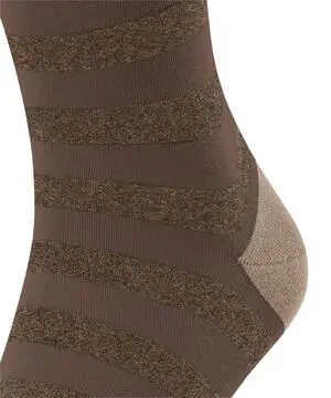 Falke Sensitive Mapped Line Crew Socks - Brown