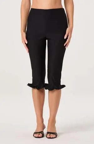 Astr The Label Amalie Ruffle Hem Capri Pants