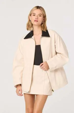 Astr The Label Collins Quilted Puffer-lined Denim Jacket