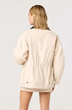 Astr The Label Collins Quilted Puffer-lined Denim Jacket