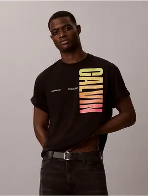 Calvin Klein Pride Bold Logo Relaxed Tee - Black