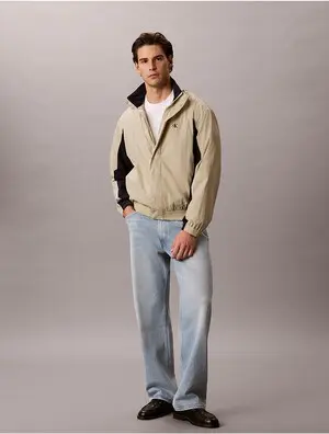 Calvin Klein Lightweight Nylon Colorblock Windbreaker Jacket - Mint