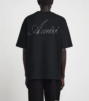 Amiri Cotton Crystal Logo T-shirt