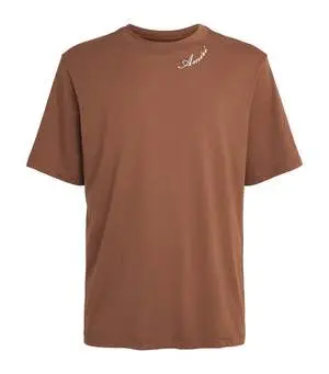 Amiri Cotton Script T-shirt - Brown