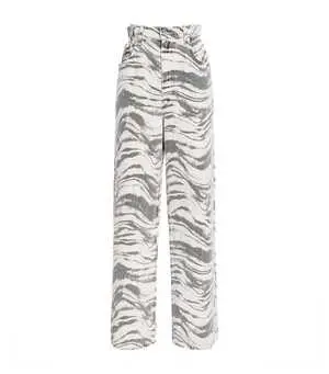 AGOLDE Printed Lyonne Wide-leg Jeans - Grey