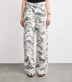 AGOLDE Printed Lyonne Wide-leg Jeans - Grey