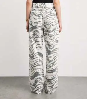 AGOLDE Printed Lyonne Wide-leg Jeans - Grey